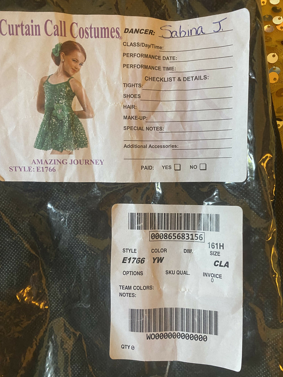 Curtain Call Costumes: sequined yellow tap costume, large child size ...