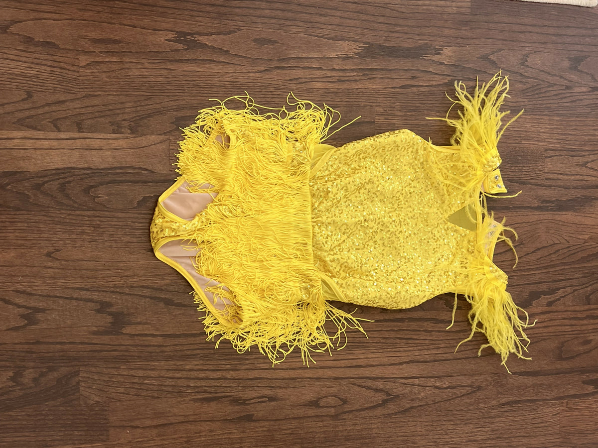 Bright Yellow Sequin One Piece – Dancewear Closet, LLC